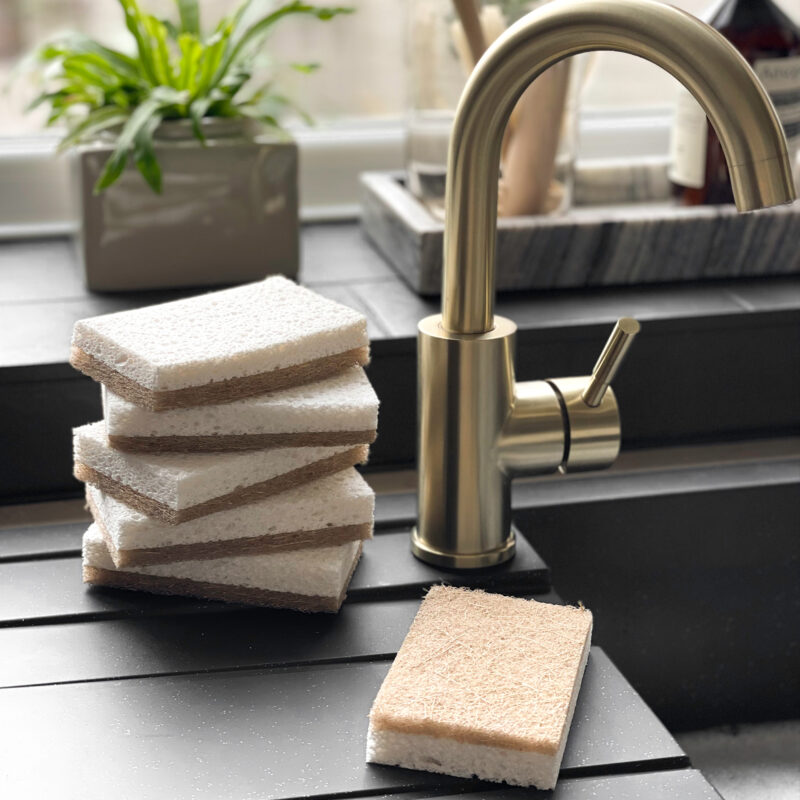 White Eco Washing Up Sponges Pack Of 6 - A&M Natural Living